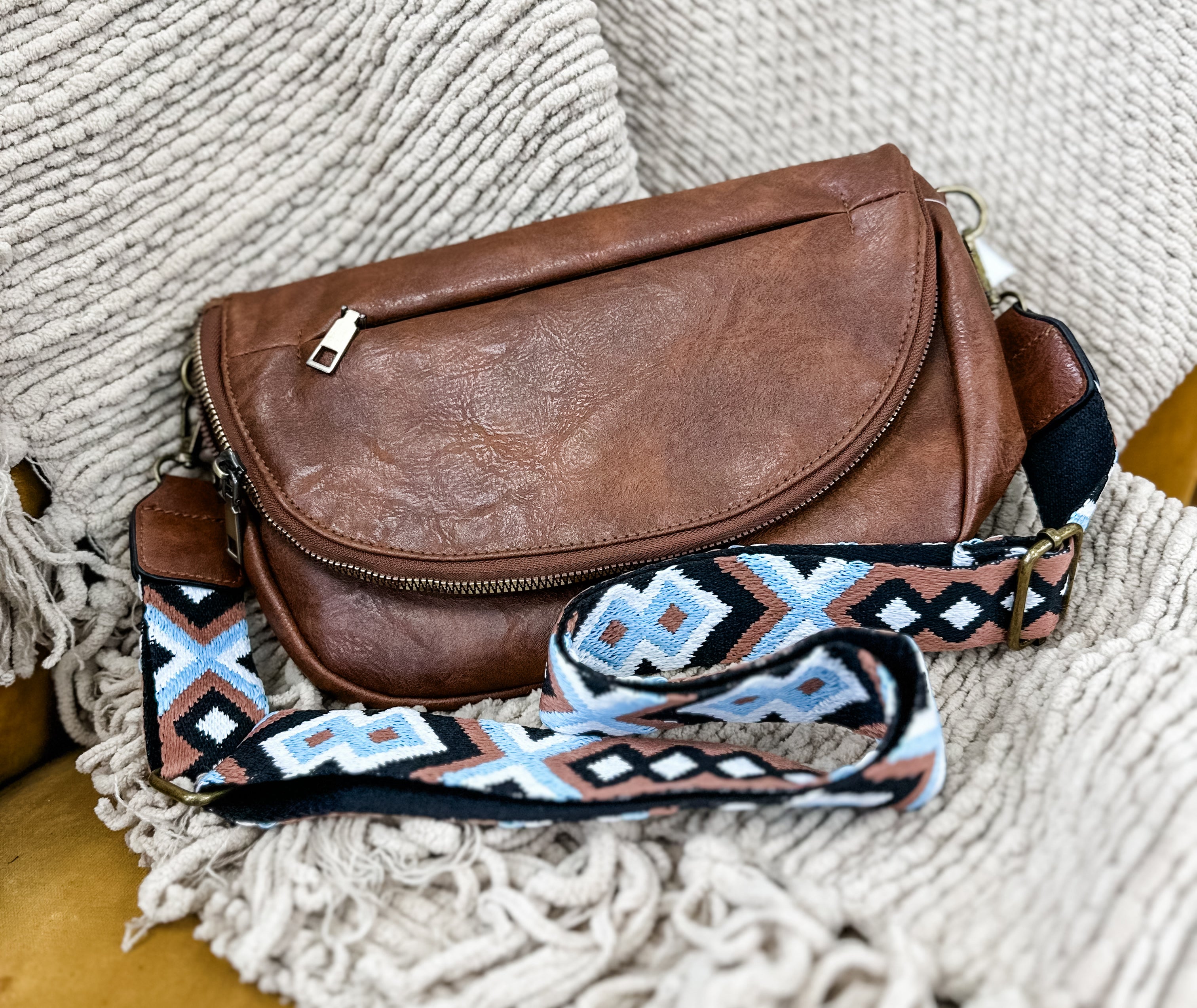Fold Over Sling Bag - Tan – Re-Fabbed Boutique