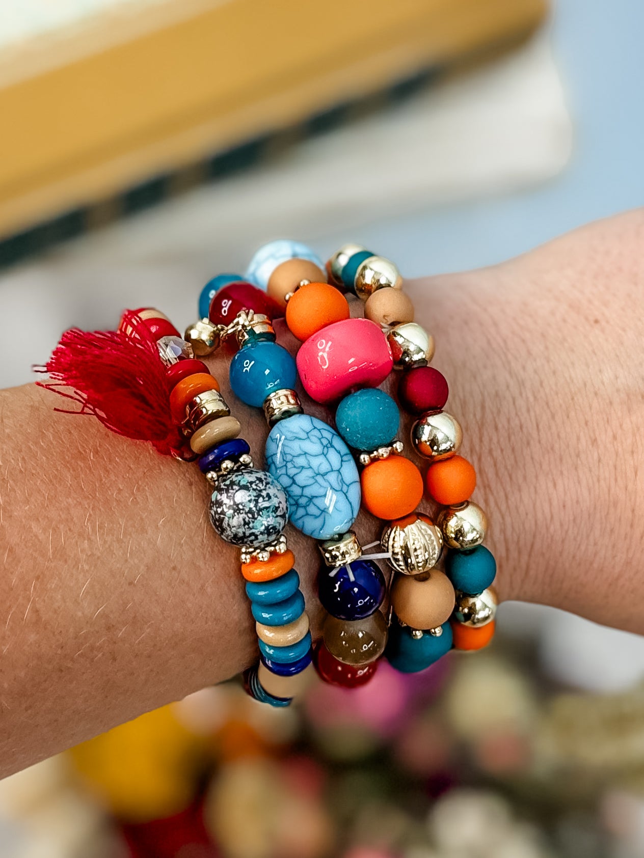 Multi Bead Bracelet Set - Multi – Re-Fabbed Boutique