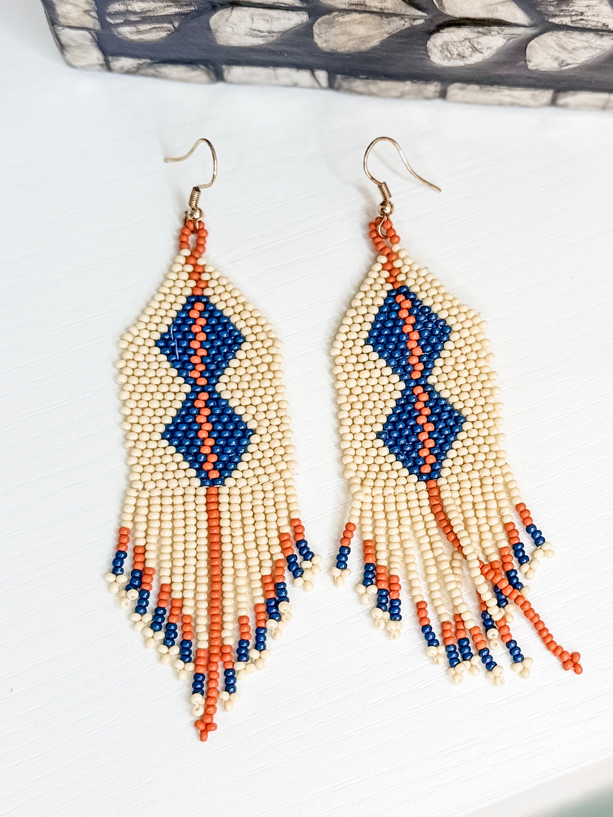 Beaded Whimsy Earrings - Ivory – Re-Fabbed Boutique